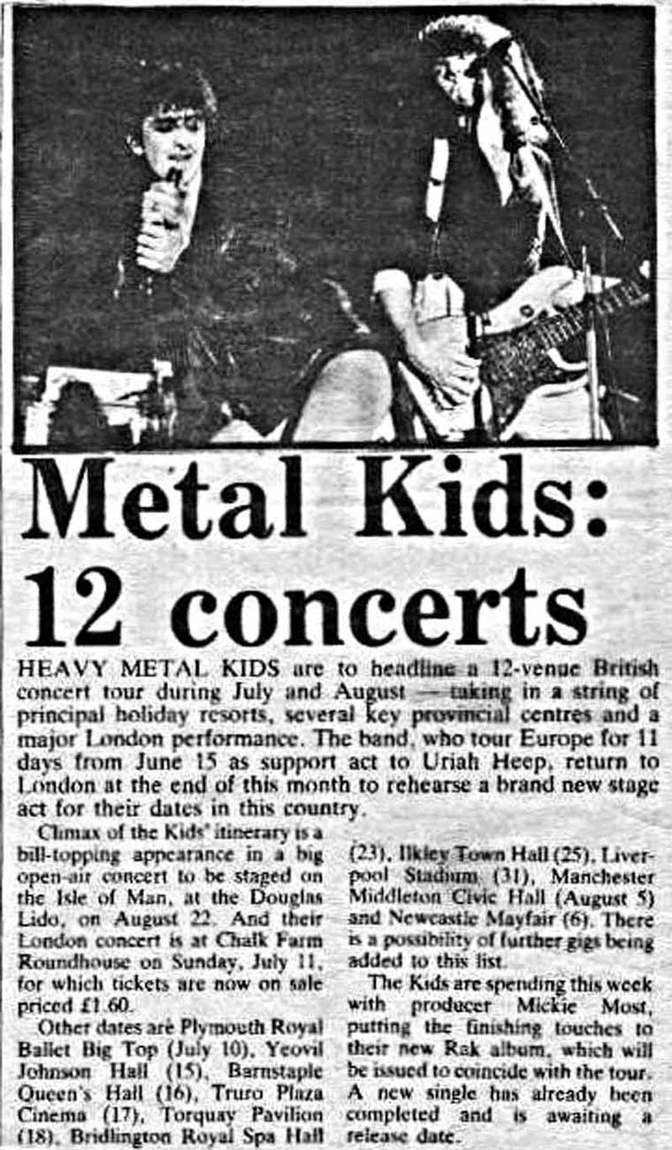 The official website of the band HEAVY METAL KIDS